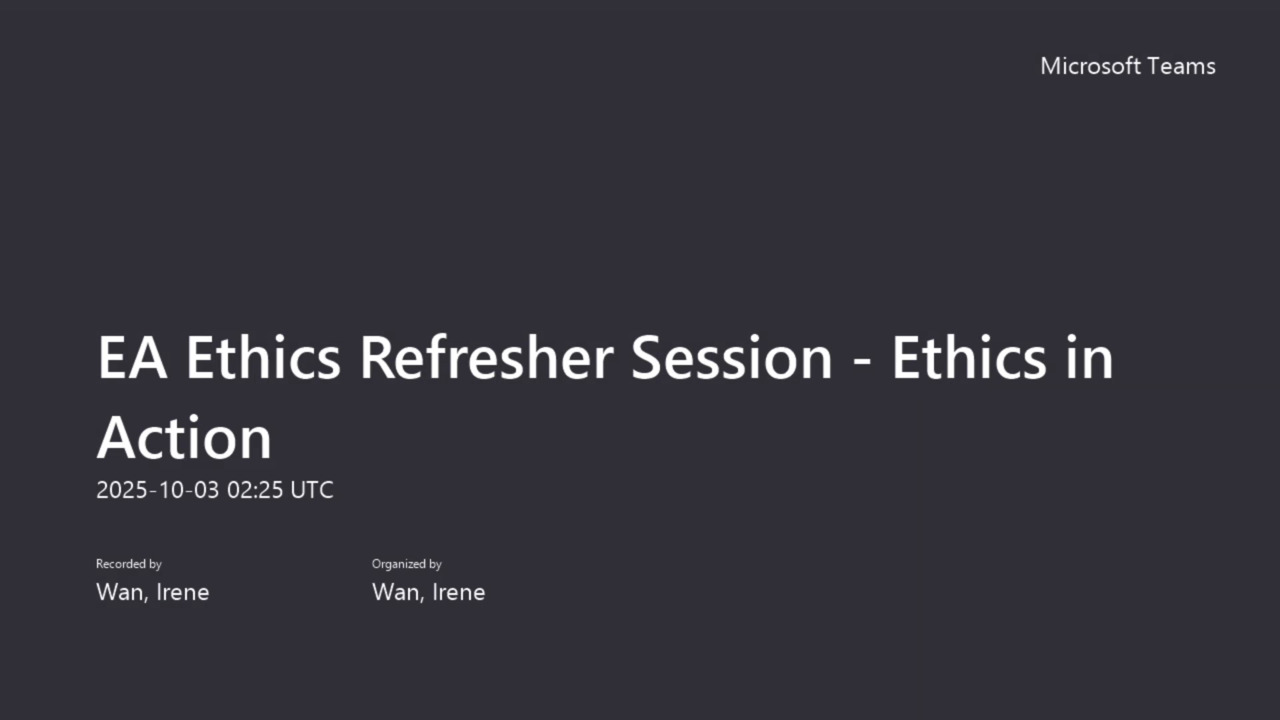 EA Ethics Refresher Session - Ethics in Action - Eaton videos