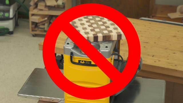 Running an End Grain Cutting Board in a Planer WWGOA