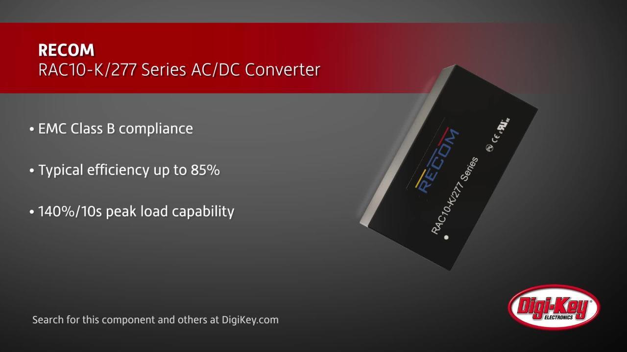 RAC10-K/277 AC/DC Converter Series - RECOM Power | DigiKey