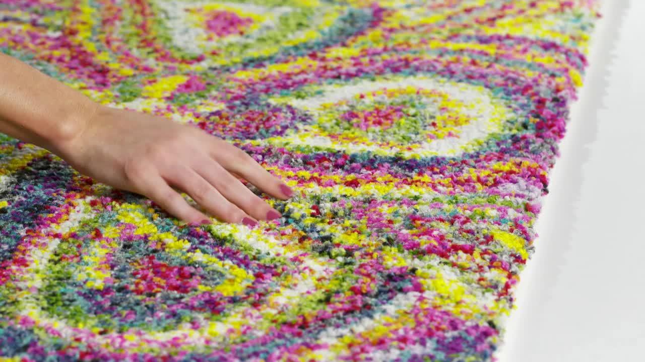 SAFAVIEH Fiesta Shag Multi Doormat 3 ft. x 5 ft. Floral Area Rug ...