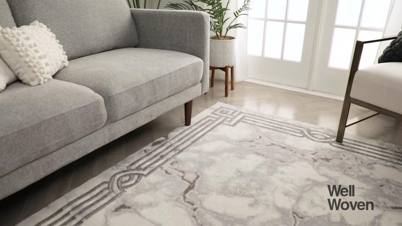 Well Woven Fairmont Huntington Retro Marble Border Black 5 ft. 3 in. x ...