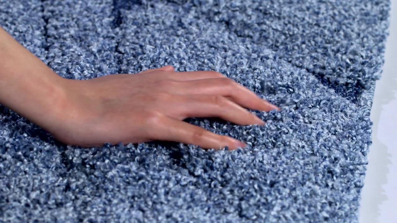 SAFAVIEH Florida Shag Light Blue/Blue 2 ft. x 9 ft. Solid Runner Rug ...