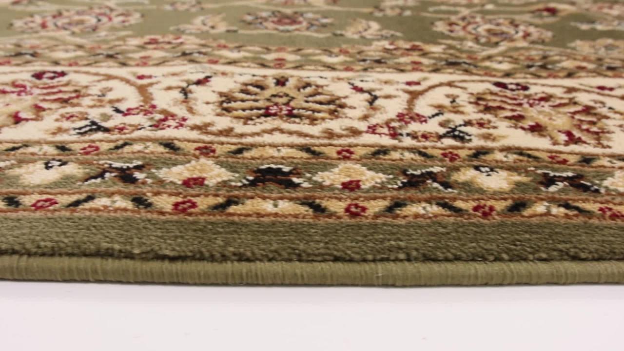 Well Woven Barclay Sarouk Green 7 ft. 10 in. x 9 ft. 10 in. Traditional ...