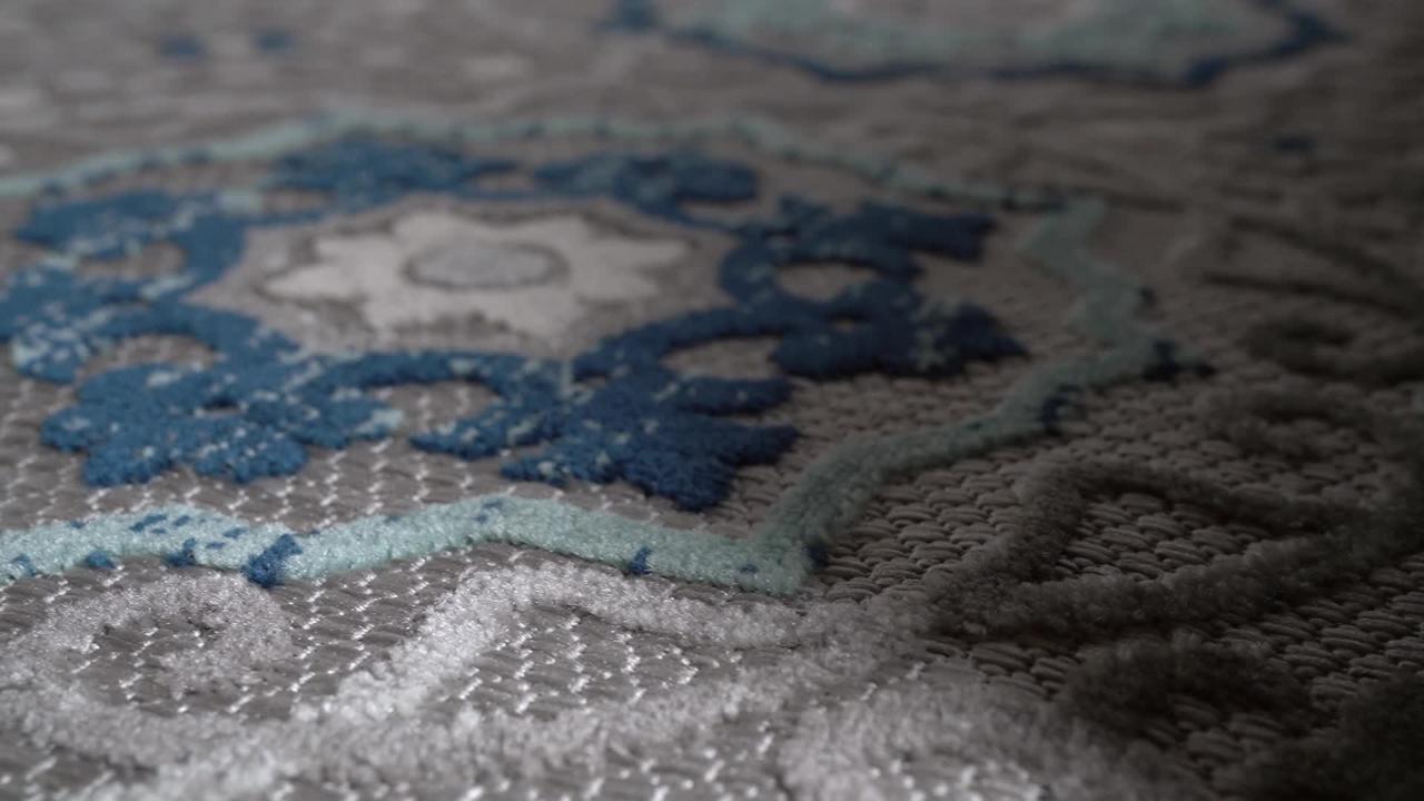 JONATHAN Y Mediterranean Medallion Blue/Gray Indoor/Outdoor 8 ft. x 10 ...