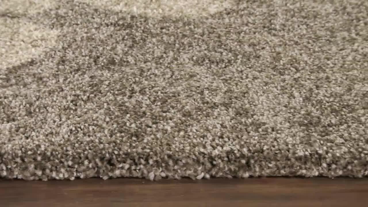 SAFAVIEH Florida Shag Smoke/Dark Brown 8 ft. x 10 ft. Floral Area Rug ...