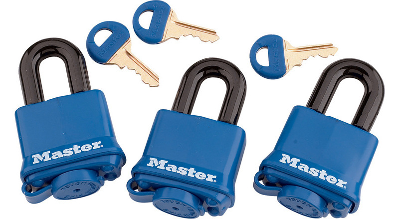 Master Lock 3-Pk. 1 9/16in. Covered Laminated Steel Padlocks, Model ...