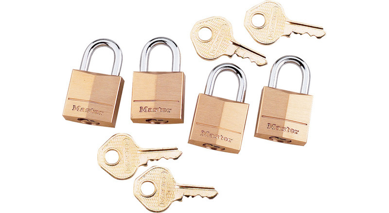 Master Lock 4-Pk. 3/4in. Solid Brass Padlocks, Model# 120Q | Northern Tool