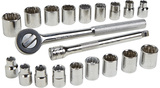 Klutch 3/8in.-Drive Socket Set — 20-Pc., SAE/Metric | Northern Tool