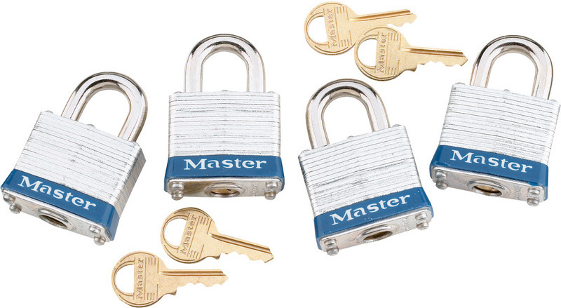 Master Lock 4-Pack of 1 9/16in. EX Series Shrouded Steel Keyed Alike ...