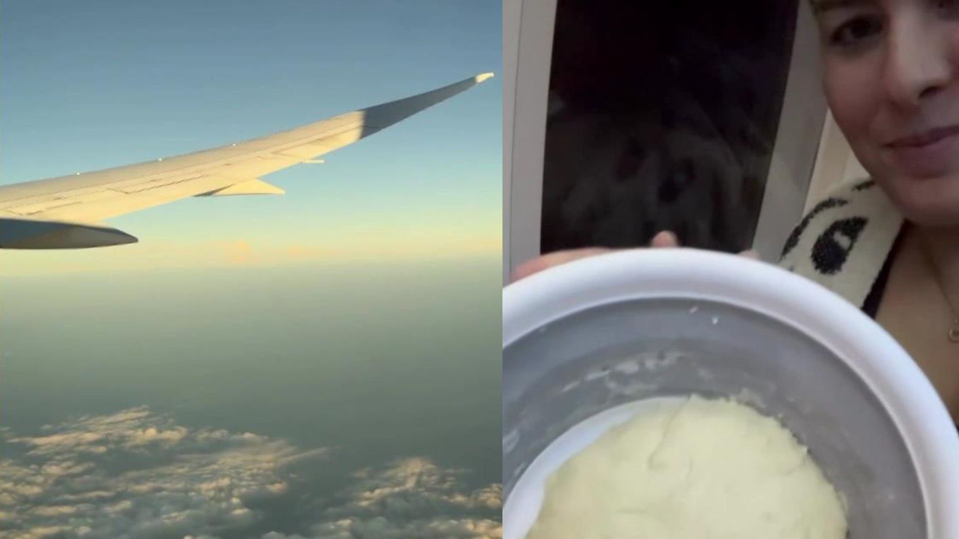 An influencer is being called out for baking bread… on an airplane ...
