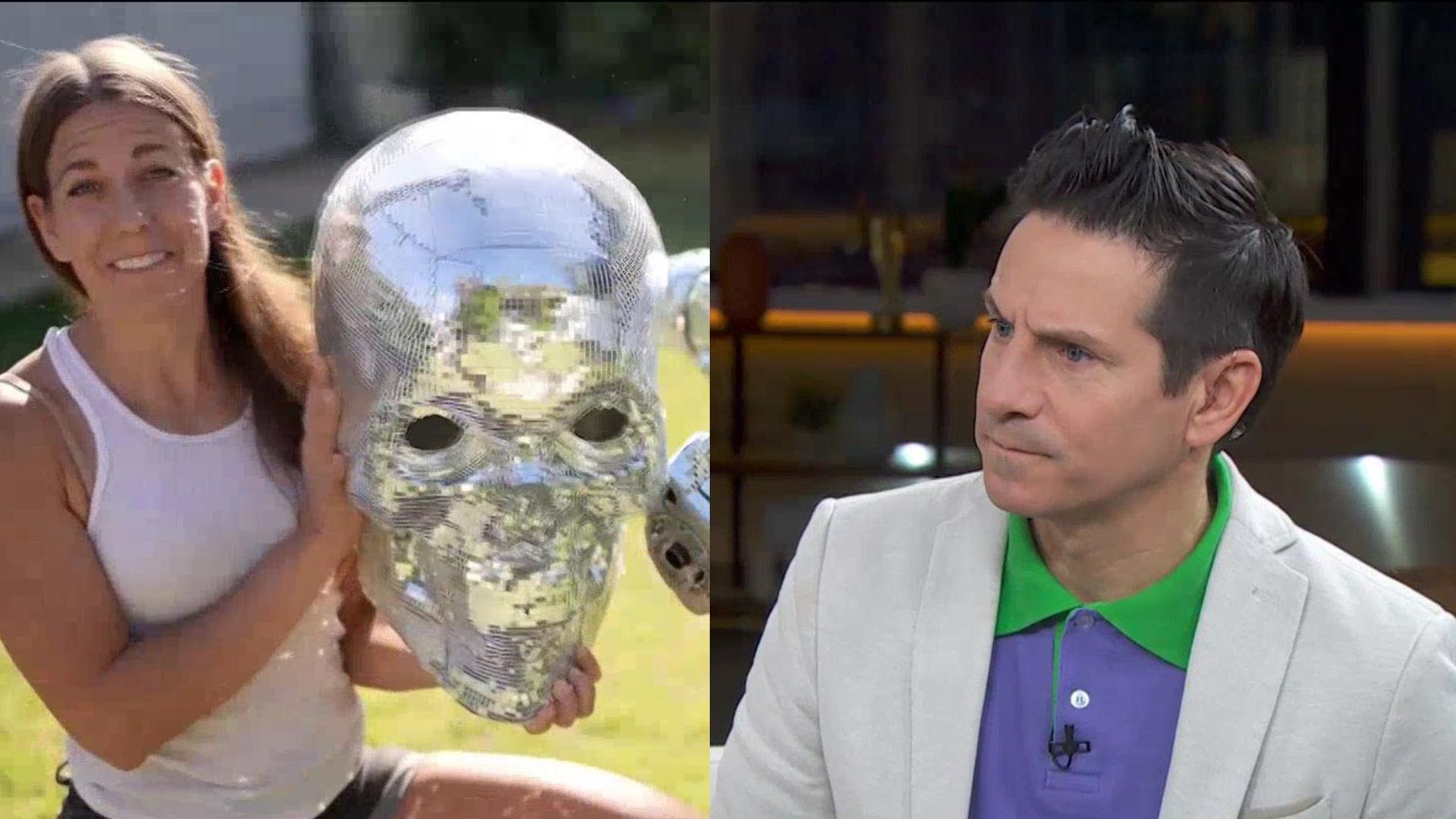 An influencer just erected a 12 foot tall disco skeleton in her yard ...