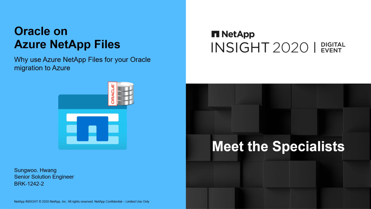 Azure Netapp Files Netapp Insight 2020 Digital Event Video Library