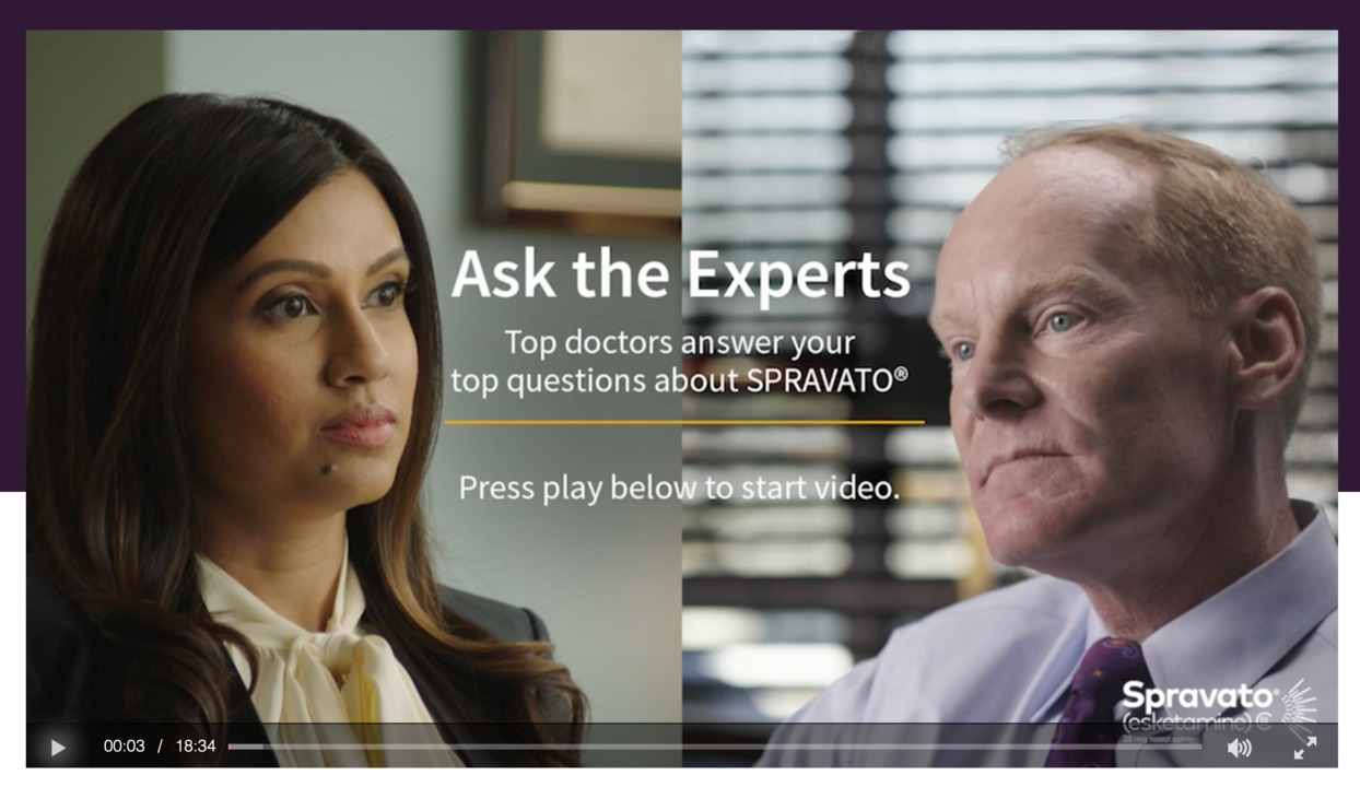 Ask The Experts Video Spravato Social Sharing Ask The Experts Video Spravato Social Sharing