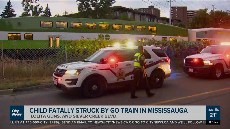 Young child dies after being hit by GO train in Mississauga