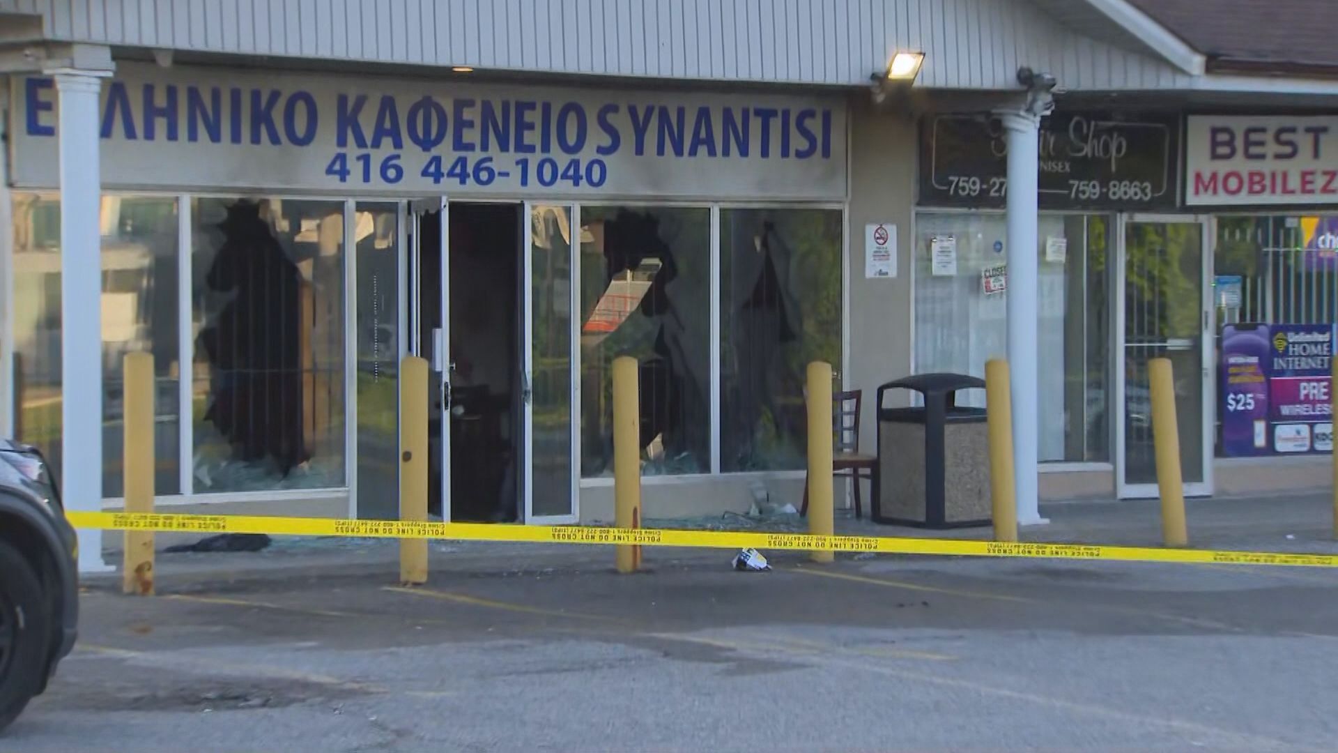 From the scene: Greek café set ablaze in suspected arson