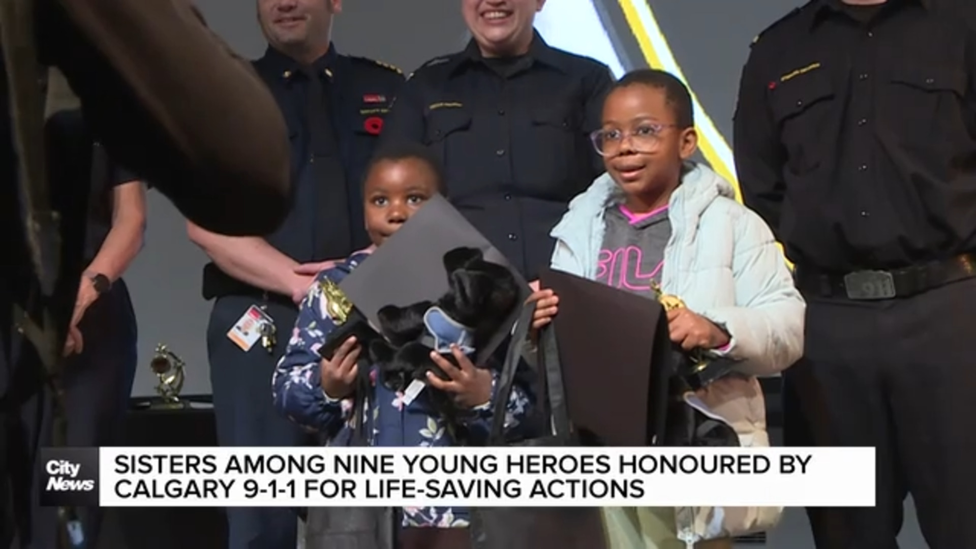 Sisters among nine young heroes honoured by Calgary 9-1-1 for life ...