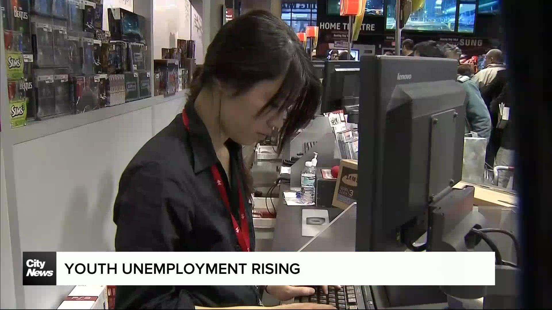 Youth unemployment rising