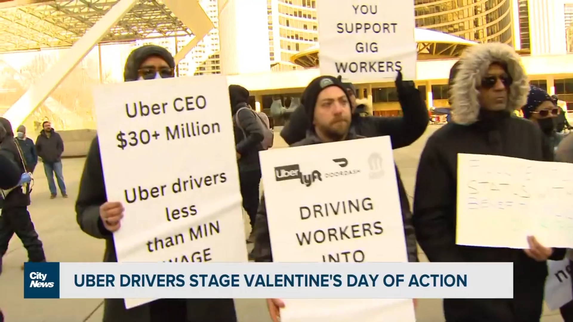 Uber drivers stage Valentine's day of action