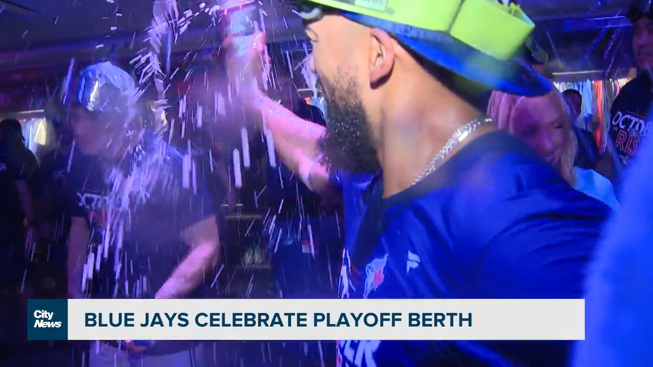 Inside the Blue Jays clubhouse as they celebrate playoff berth