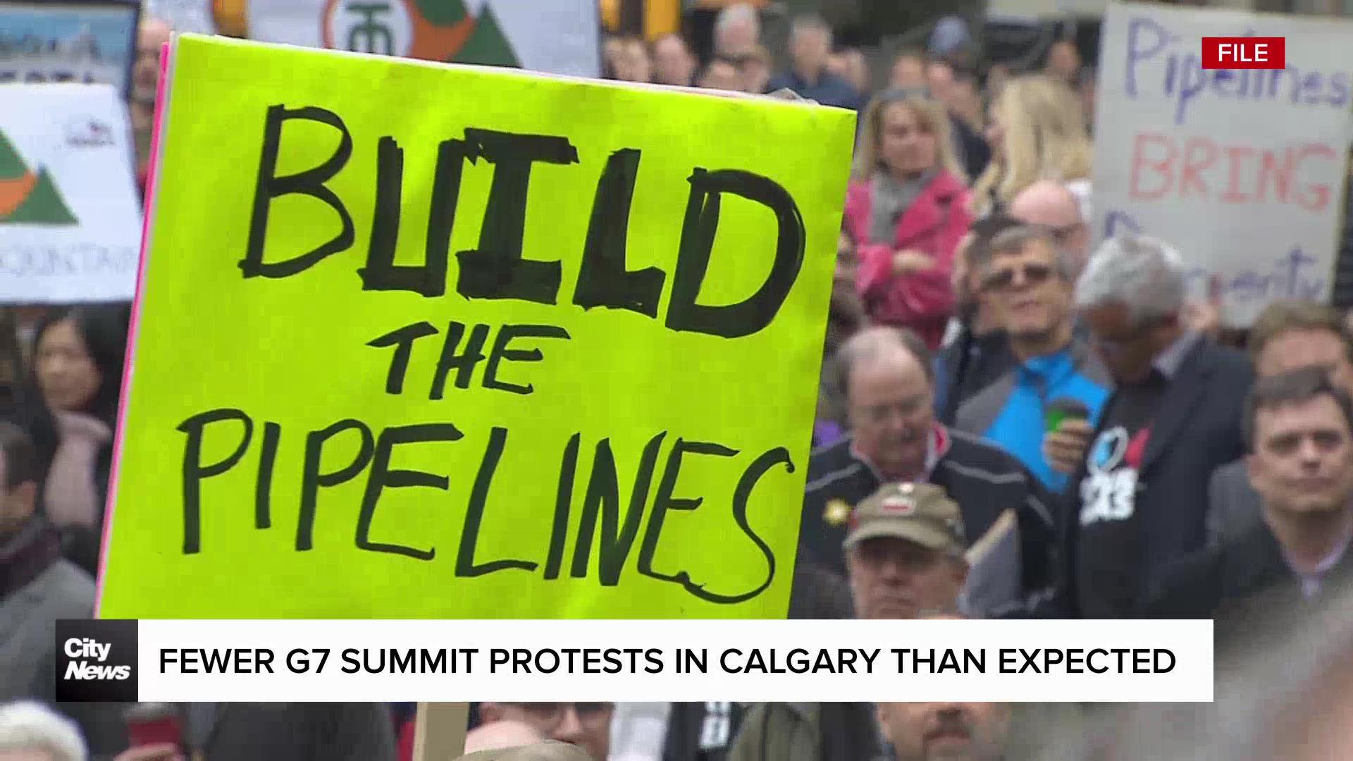 Fewer G7 Summit protests in Calgary than expected