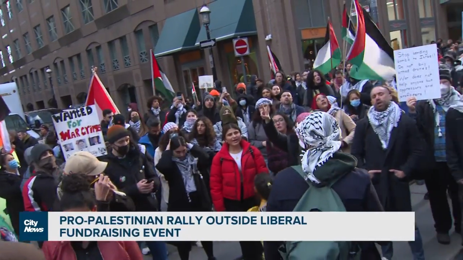 Pro Palestinian demonstration held outside Liberal party fundraising event
