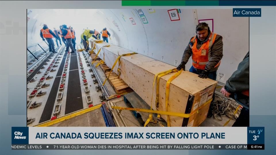Air Canada crams giant IMAX screen into plane