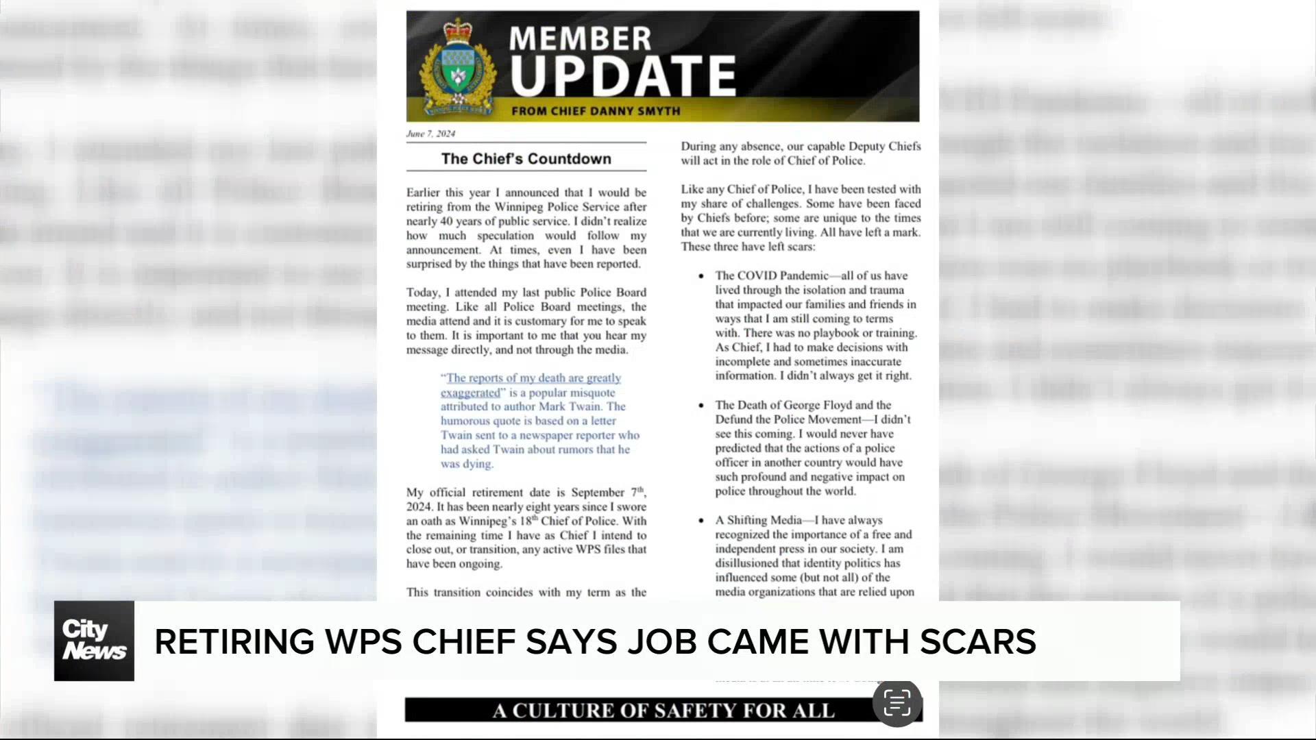 Retiring police chief says job an honour, but not without ‘scars’ in ...