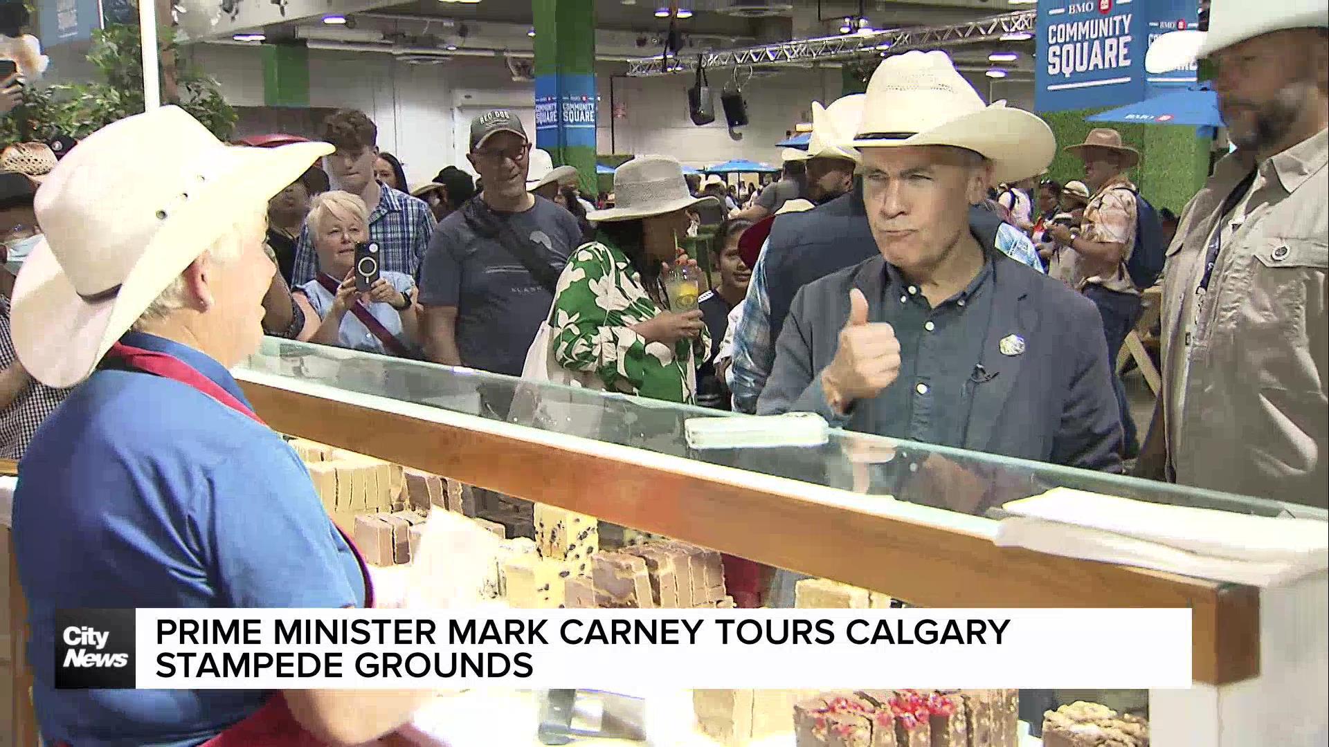 Prime Minister Mark Carney tours Calgary Stampede grounds