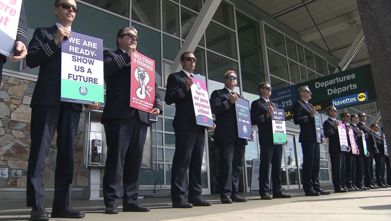 CityBiz: Westjet pilots picket at Toronto, Vancouver, Calgary airports
