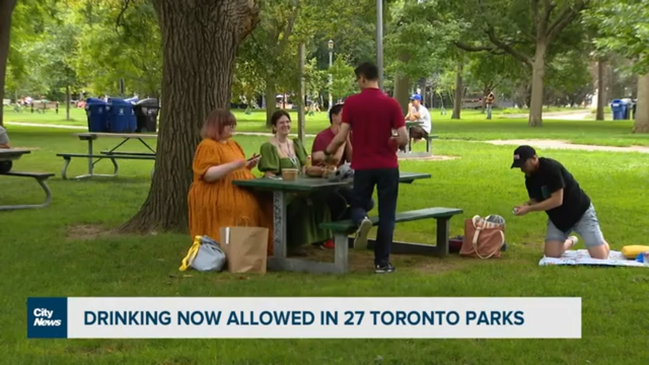 Drinking alcohol now legal in select Toronto parks