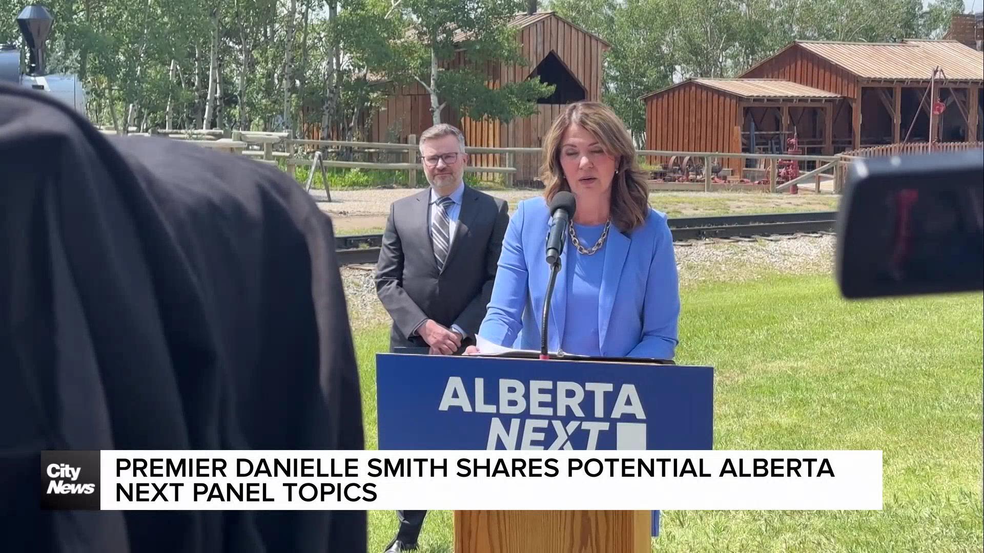 Premier Danielle Smith shares potential Alberta Next Panel topics