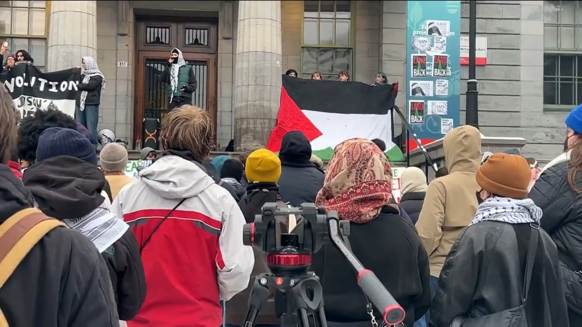 Pro-Palestinian student rally and march in Montreal