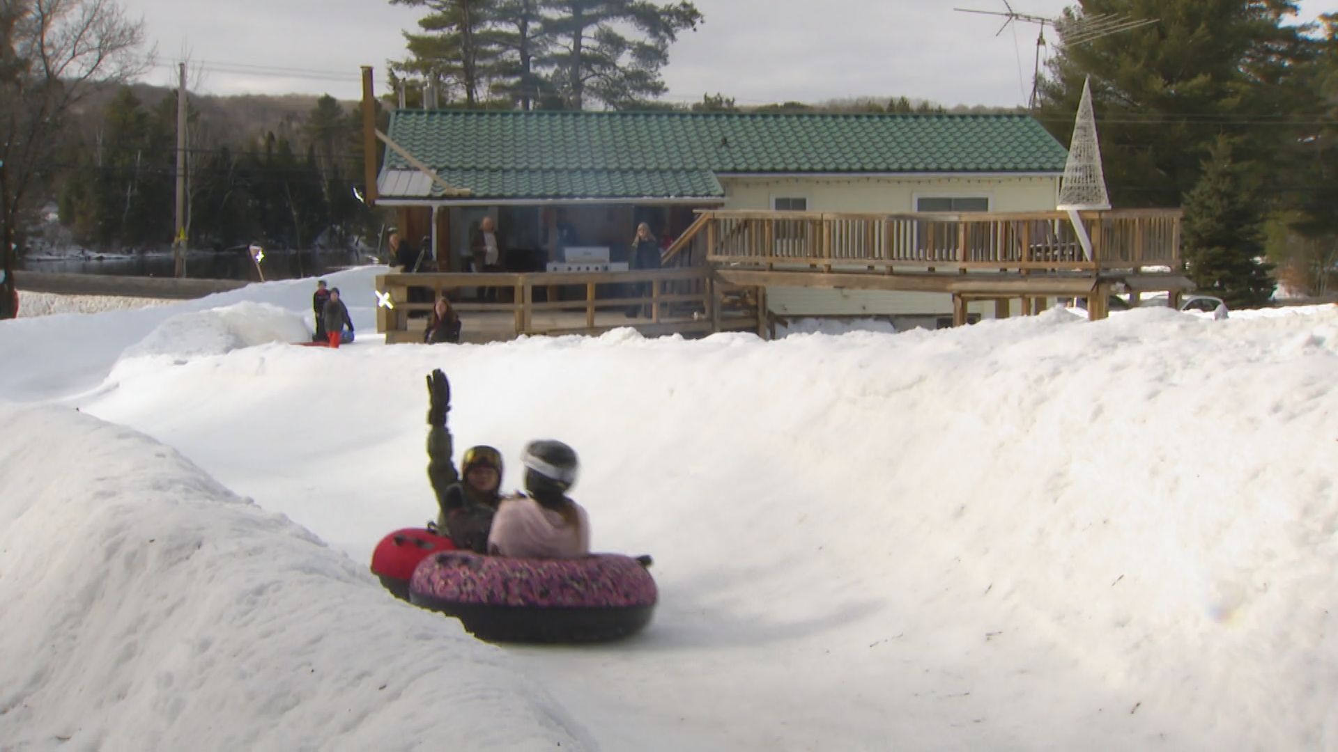 Huntsville man converts his backyard into massive snow tube slide