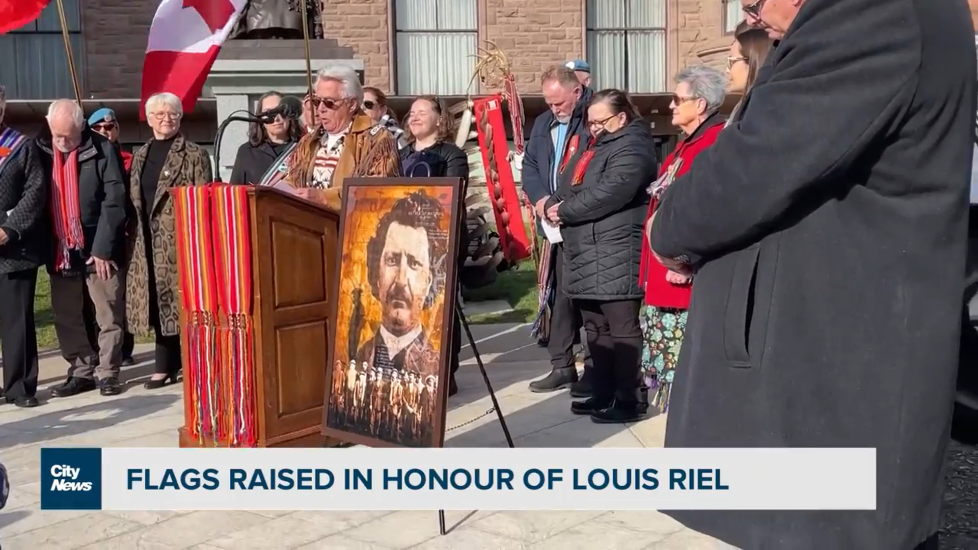Flags raised in honour of Louis Riel