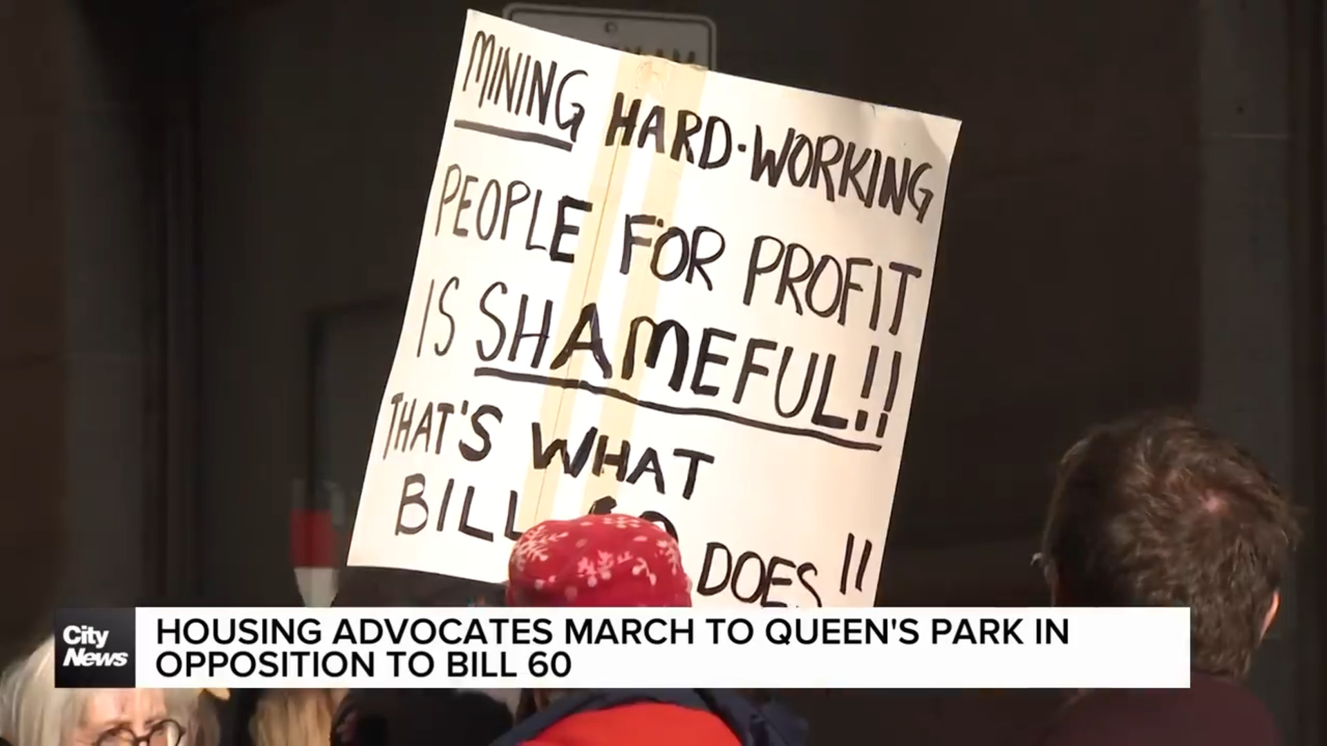 Hundreds rally at Queen's Park to protest against Ford government's Bill 60