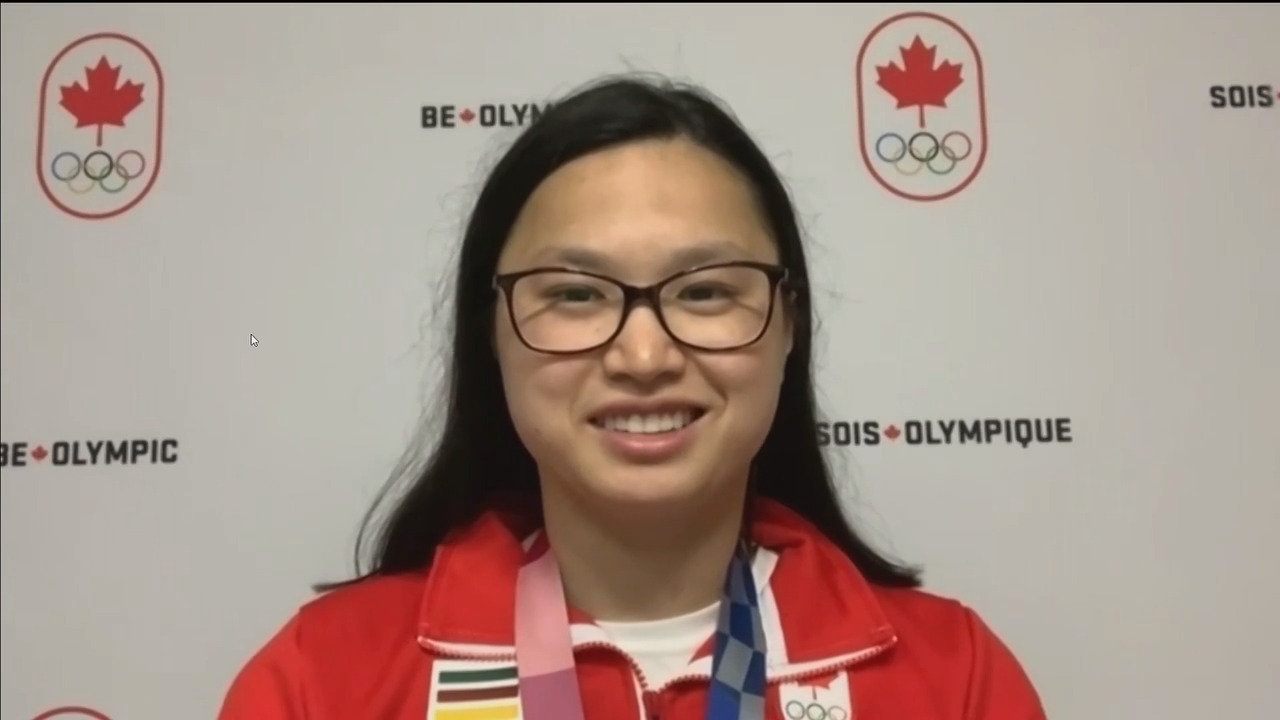 Maggie Mac Neil talks about winning gold and silver at Tokyo Olympics