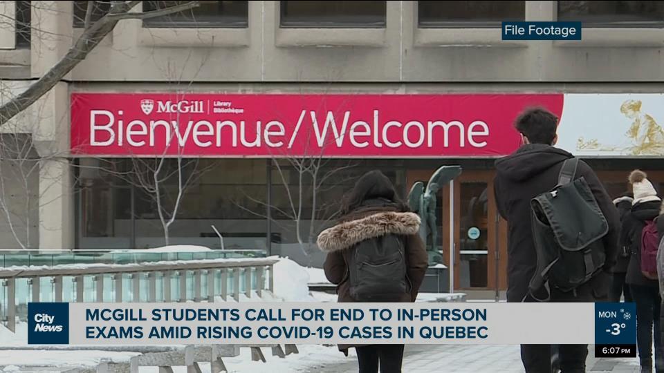 McGill university students call for end to in-person exams in Montreal