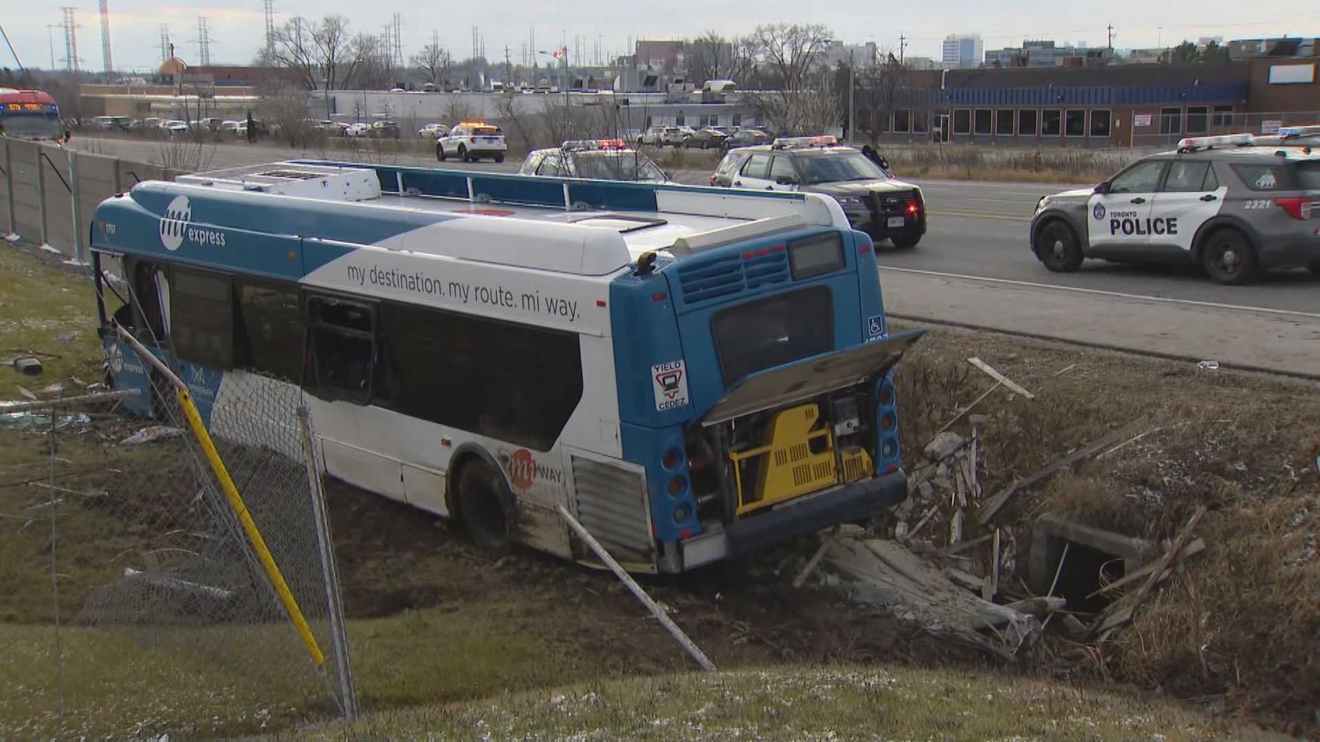 12 people taken to hospital after crash involving Mississauga transit bus
