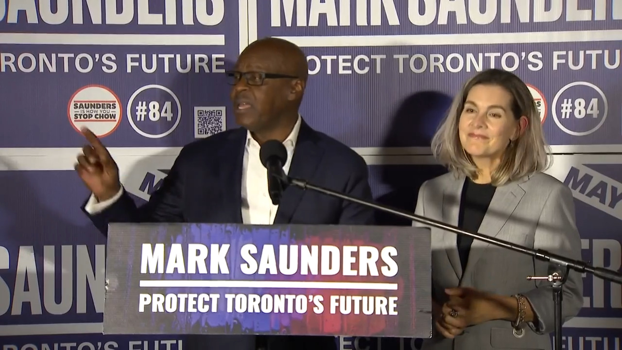 Mark Saunders speaks after placing 3rd in Toronto mayoral election