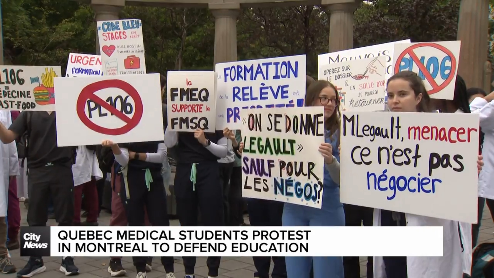 Quebec medical students protest in Montreal to defend education