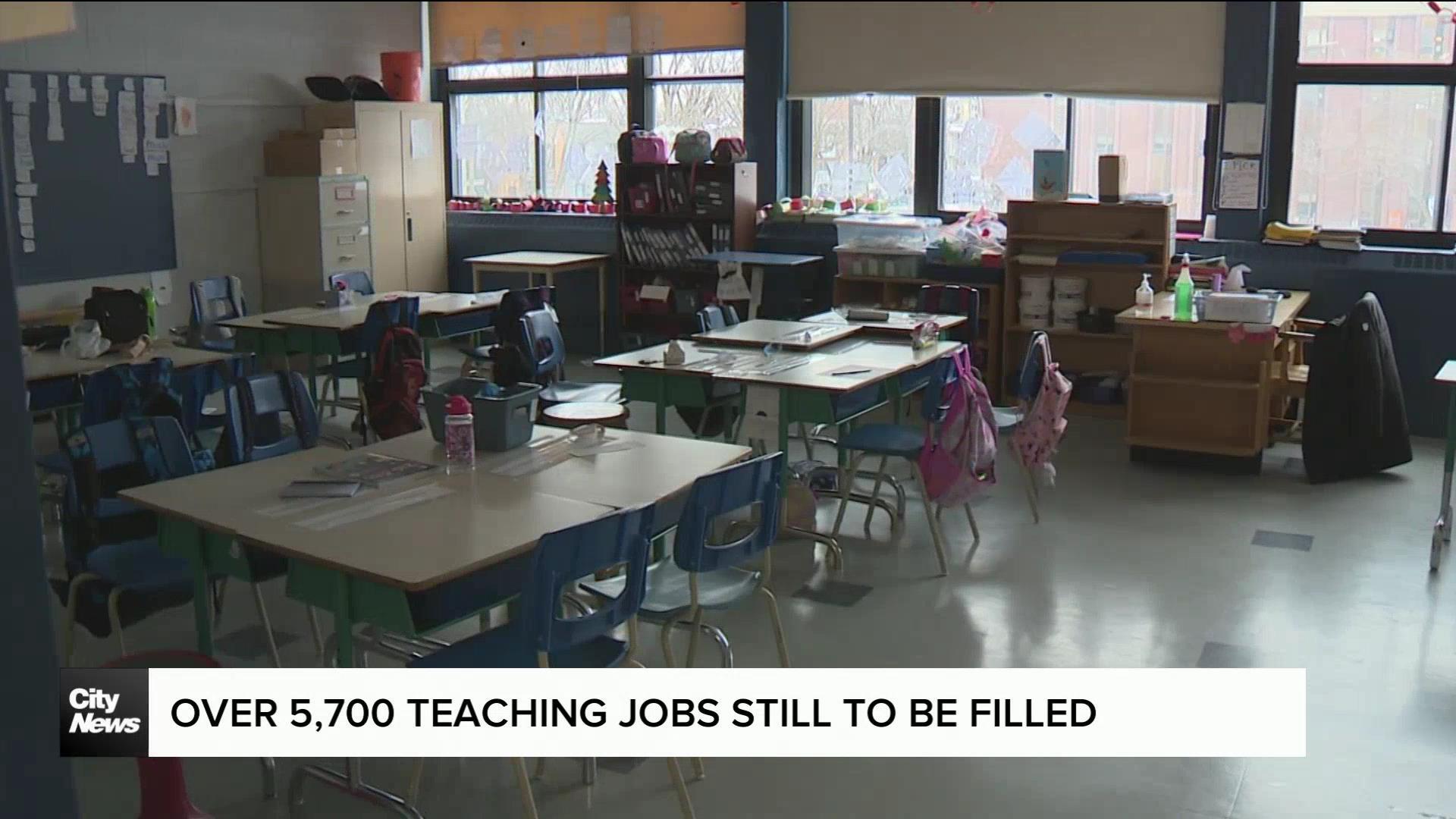 Thousands of teaching positions still to be filled in Quebec
