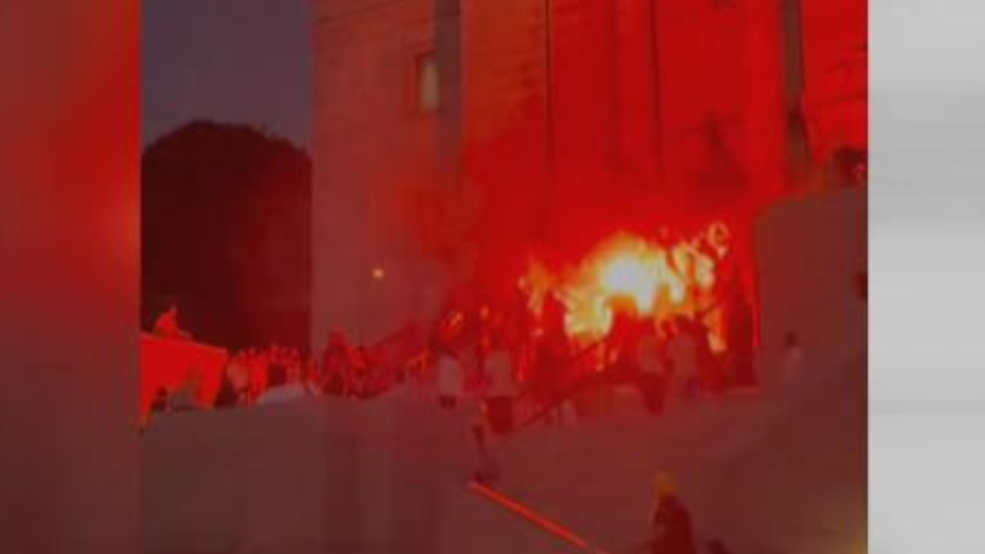 Saint Joseph's Oratory believes video showing fire on front steps is fake