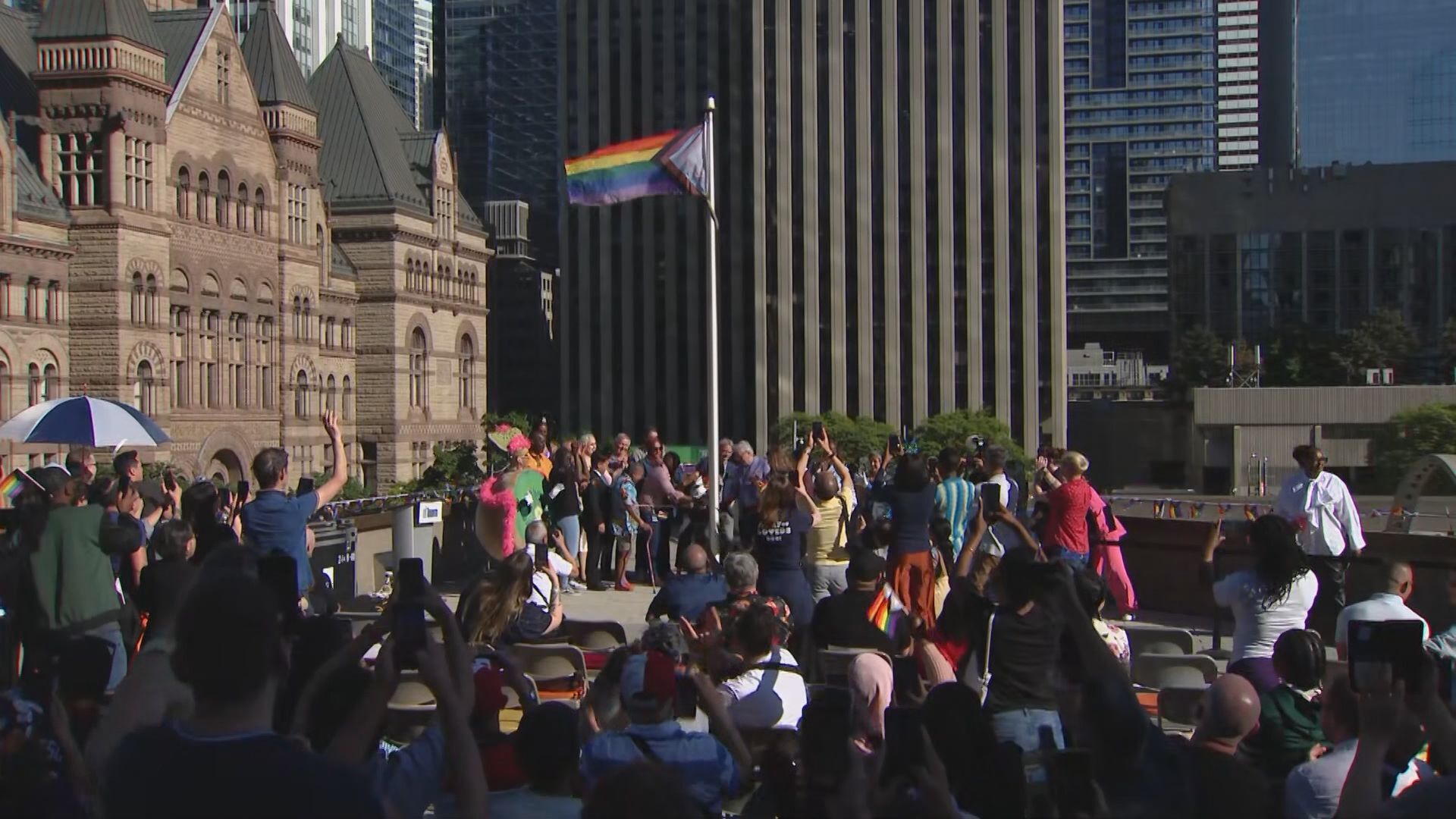 Progress Pride flag raised at Toronto City Hall