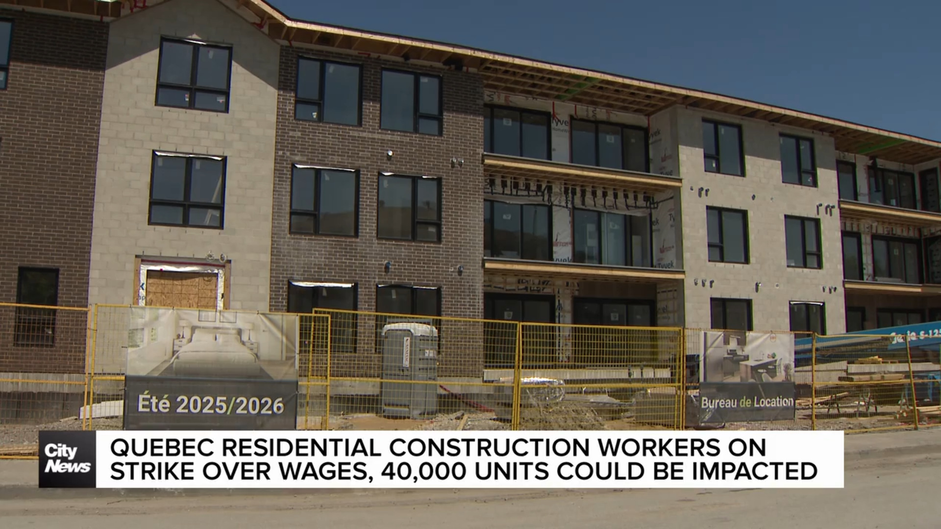 Residential construction workers on indefinite strike across Quebec