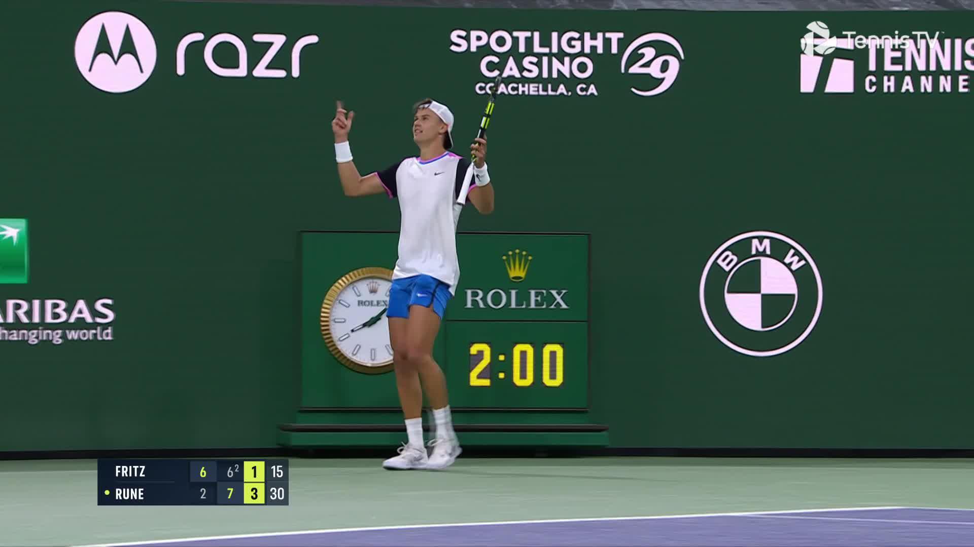 Hot Shot: Rune lights up Indian Wells night | ATP Tour | Tennis