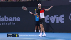 Hot Shot: Dimitrov break point down with broken string, then... | ATP ...