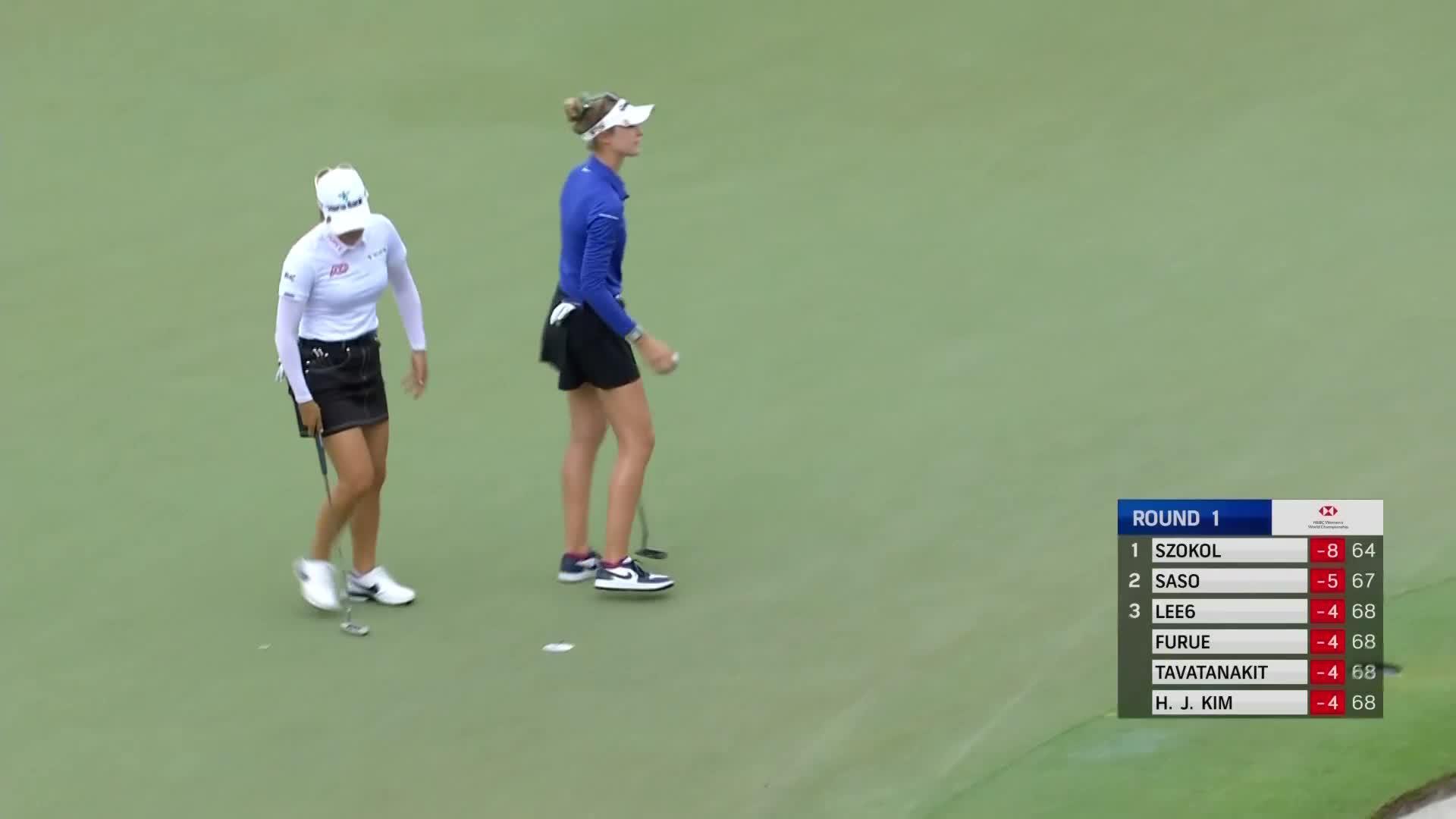 Candy Hannemann drains long putt during RD1 of the 2015 Lorena Ochoa ...