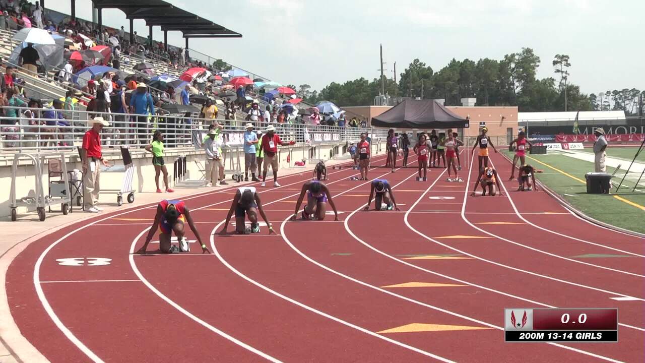 USATF.TV - Videos - Girls 13-14 200m Heat 6 - USATF National Junior ...