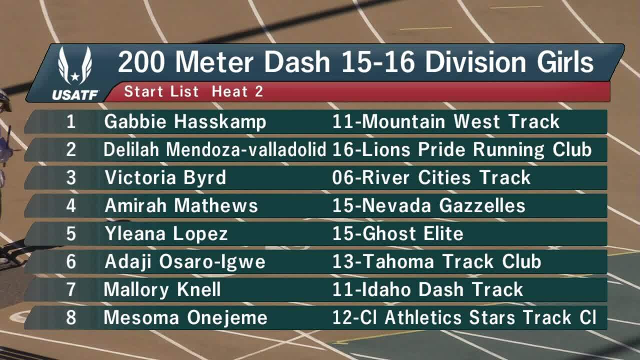 USATF National Junior Olympic Track and Field Championships - Videos - Girls 15-16 200m Prelim ...