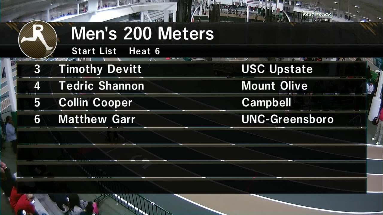 UNCG Dual Meet Madness - Videos - Men's 200m Section 6 - UNCG Dual Meet Madness 2017